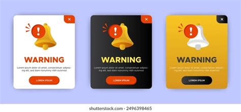 Warning Error Pop Banner Flat Design Stock Vector Royalty Free