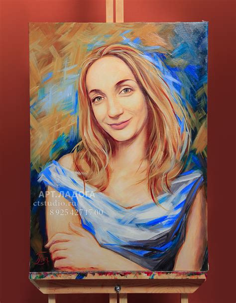 Портрет девушки на холсте акрилом «Ольга