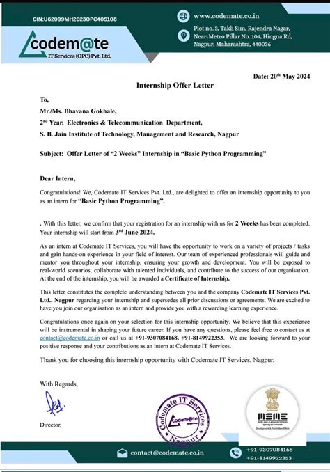 Bhavana Gokhale On Linkedin Codemate Internship Python