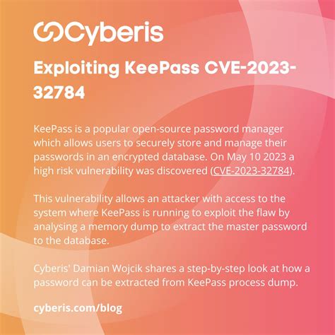 Cyberis On Linkedin Securityvulnerability Keepass Infosec