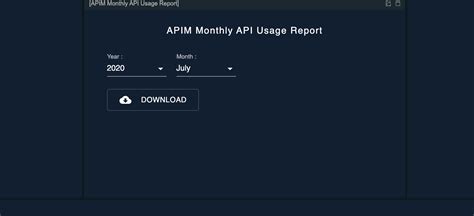 Generate Report Button Not Required For Apim Monthly Api Usage Report