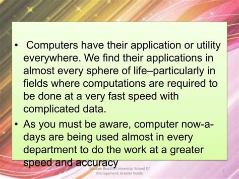 Applications Of Computer Itm Ppt