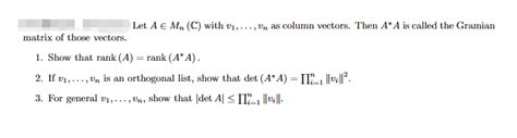 Solved Let AMn C With V Vn As Column Vectors Then AA Chegg