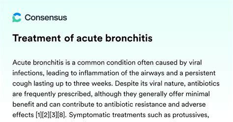 Treatment Of Acute Bronchitis Consensus Academic Search Engine