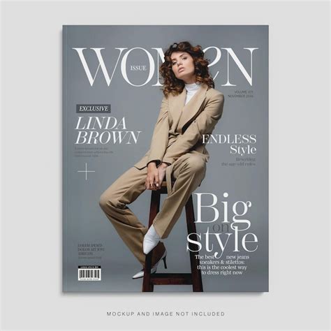 Photoshop Psd의 패션 잡지 표지 템플릿 프리미엄 Psd 파일