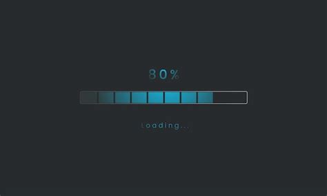 premium vector 80 percent futuristic dark blue progress loading bar