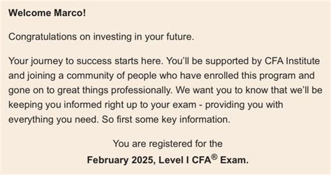 Excited To Be Starting My Journey To Becoming A Cfa Institute
