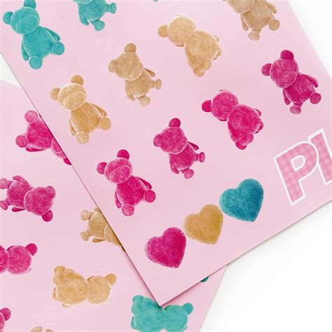 Patchlog 벨벳 곰인형 씰스티커🩷🐻 다꾸 폴꾸 다이어리 스꾸 스티커 씰스