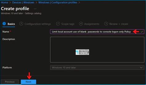 Limit Local Account Blank Password Use To Console Logon Using Intune