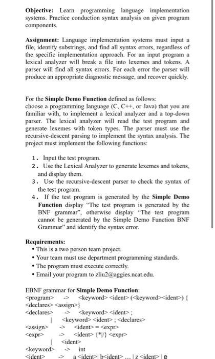 Solved Objective Learn Programming Language Implementation