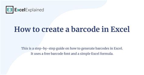 How To Create Barcodes In Excel A Step By Step Guide