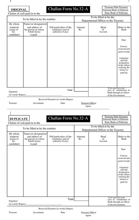 Challan Form No32 A ≡ Fill Out Printable Pdf Forms Online