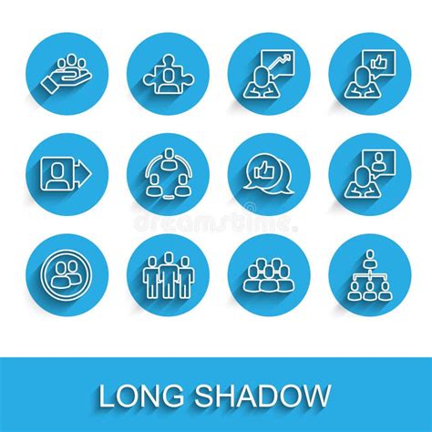 Set Line Project Team Base Users Group Hand For Search People