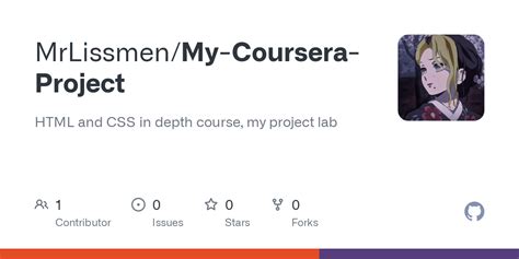 Github Mrlissmenmy Coursera Project Html And Css In Depth Course