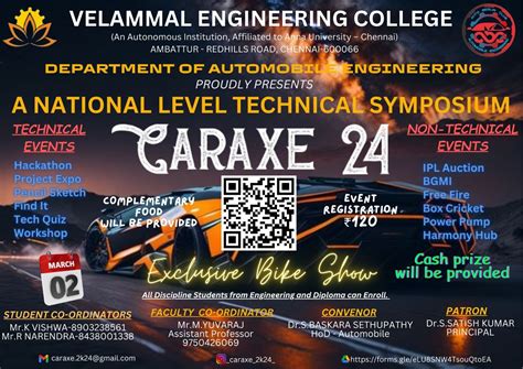 Caraxe 24 Velammal Engineering College Technical Symposium Chennai