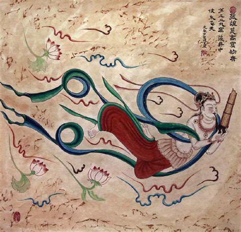 【神游千年，大美敦煌】初唐 329窟 西龛：乘象入胎、夜半逾城；窟顶藻井：莲花飞天，流云漫空【高清大图】 知乎