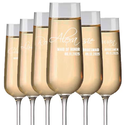 Personalized Champagne Flutes Custom Wedding Glass