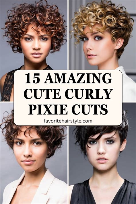 Cute Curly Pixie Cuts For Females Girls