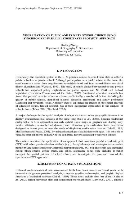 Pdf Applications Of Parallel Coordinate Plot Pcp To Analysis Of School Choice