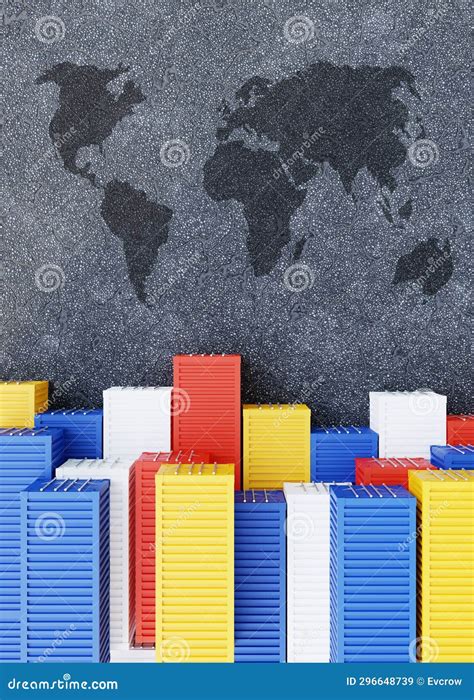 Stack Of Containers Cargo Ship Import Or Export Stock Image Image Of Terminal Warehouse