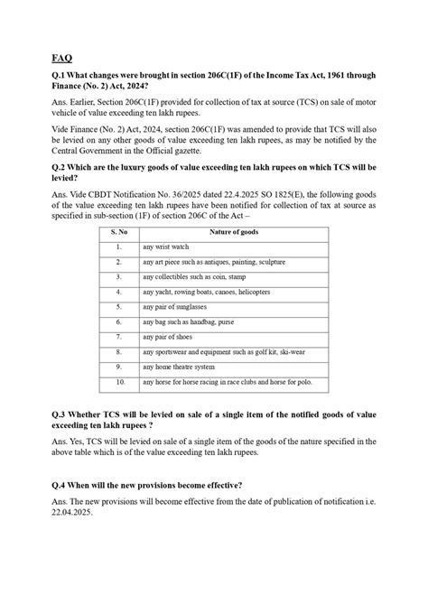 🚨 Cbdt Notifies 1 Tcs On Specified Luxury Goods ₹10 Lakhs