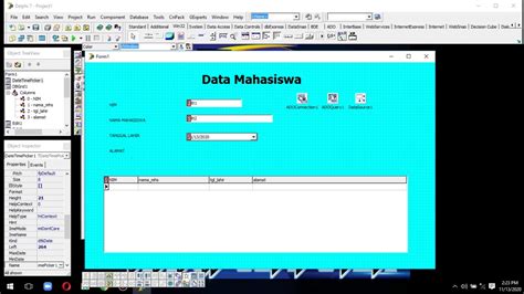 Tutorial Membuat Crud Data Mahasiswa Di Borland Delphi 7 Youtube