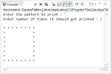Pattern Problems Write A Java Program To Print Same Character On Each Line And Having