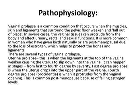 Case Presentation Of Post Menopausal Procidentia Ppt