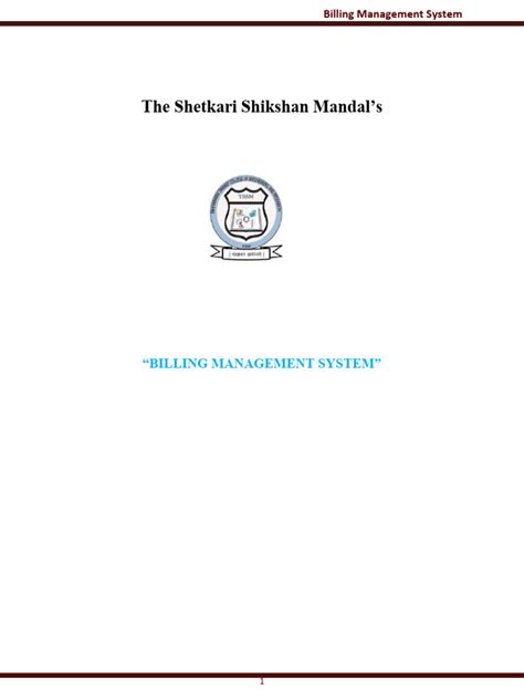 Billing Management System Cpe Group Pdf