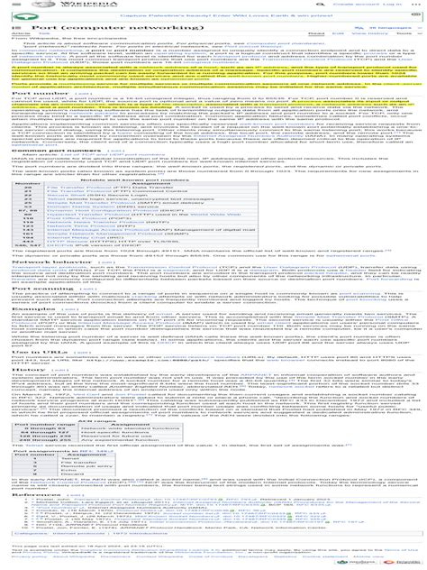 01 Port Computer Networking Wikipedia Pdf Port Computer Networking Wide Area Network