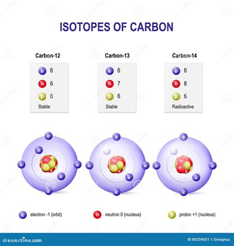 Isotopes Of Carbon Stock Vector Illustration Of Design 80259031