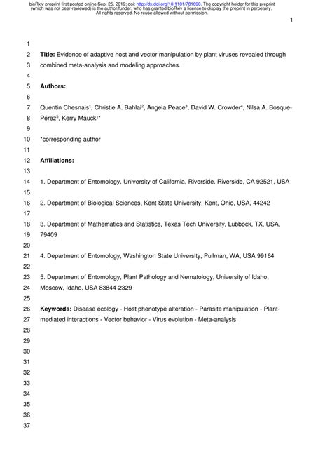 Pdf Evidence Of Adaptive Host And Vector Manipulation By Plant Viruses Revealed Through