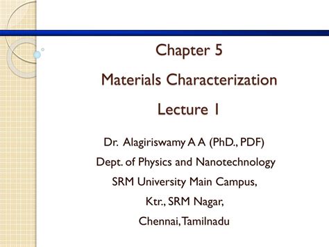 Ppt Chapter 5 Materials Characterization Lecture 1 Powerpoint Presentation Id3660255