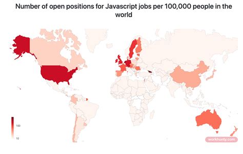 map of open javascript jobs per country r javascriptjobs