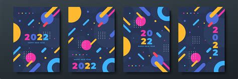 2022 년 새해 복 많이 받으시면 의 표지 디자인 강력한 타이포그래피 화려하고 기억하기 쉽습니다 브랜딩 프레젠테이션 포트폴리오 비즈니스 교육 배너용 디자인 벡터