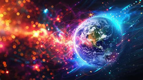 Global Network Connection Abstract Illustration Of A Technology Data Network Surrounding Planet