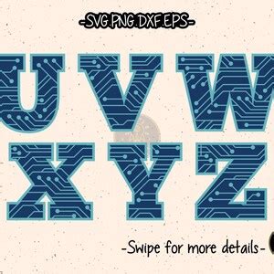 Electronic Technology Circuit Board Font Alphabet Letter SVG Cut File Cricut Clipart Etsy