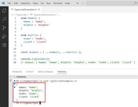 how to merge enums in typescript with different values