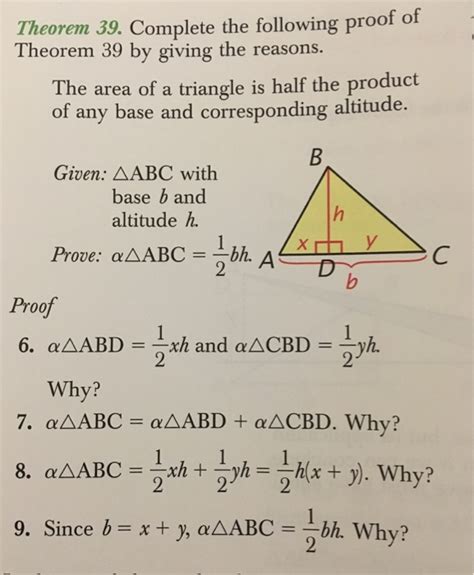Solved Complete The Following Proof Of Theorem By Giving Chegg