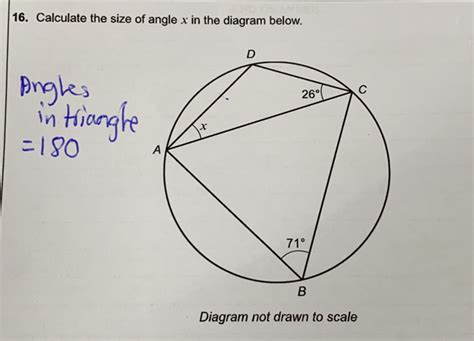 solved 16 calculate the size of angle x in the diagram below diagram