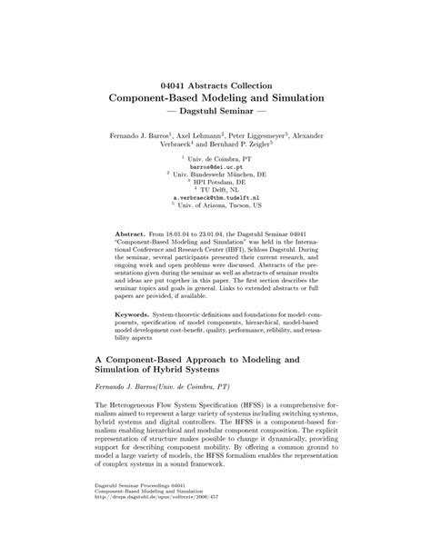 Pdf 04041 Abstracts Collection Component Based Modeling And Simulation