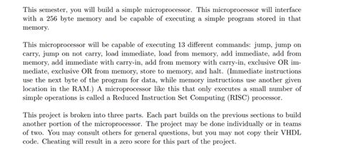 This Semester You Wl Build A Simple Microprocessor
