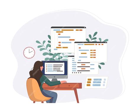 Программист работает над кодом веб разработки Инженерное