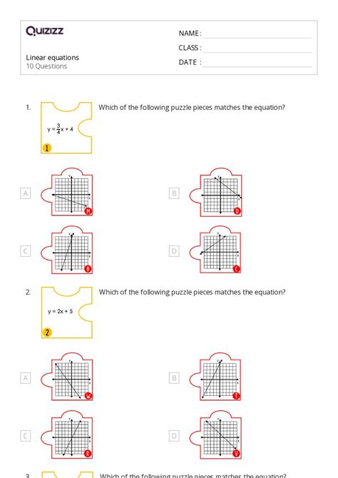 Linear Equations Worksheets For Th Class On Quizizz Free Printable