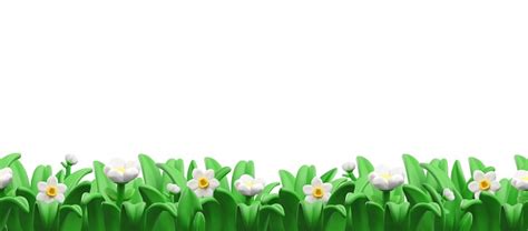 푸른 잔디와 수선화 완벽 한 테두리 3d 플라스틱 스타일 벡터 일러스트 레이 션 꽃 봄 꽃과 필드 나뭇잎 0명에 대한 스톡 벡터 아트 및 기타 이미지 Istock