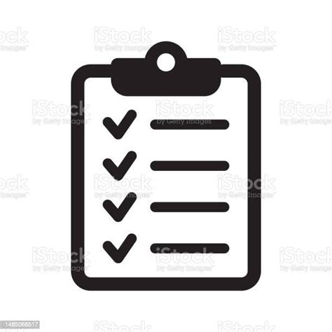 클립보드 및 체크리스트 아이콘입니다 프로젝트 관리 설문지 라인 아이콘입니다 웹 사이트 및 앱 디자인에 대한 목록 벡터 아이콘을 수행합니다 노트에 대한 스톡 벡터 아트 및