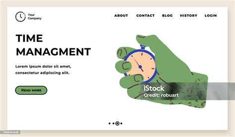 시간 관리 워크 플로 조직 웹 사이트 타이머스톱워치 시계를 손에 들고 있는 사람 Html에 대한 스톡 벡터 아트 및 기타 이미지