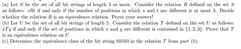 Solved A Let S Be The Set Of All Bit Strings Of Length 3