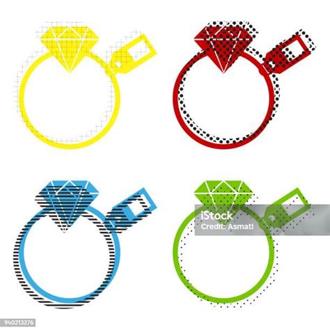 태그와 함께 다이아몬드 기호입니다 벡터입니다 노란색 빨간색 파란색 녹색 아이콘 Wi 금 금속에 대한 스톡 벡터 아트 및 기타 이미지 Istock