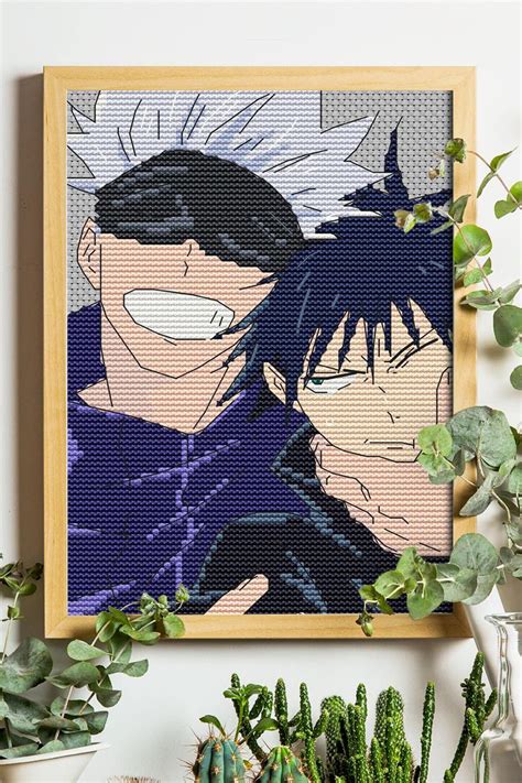 Anime Cross Stitch Pattern Jujutsu Kaisen Satoru Megumi Inspire